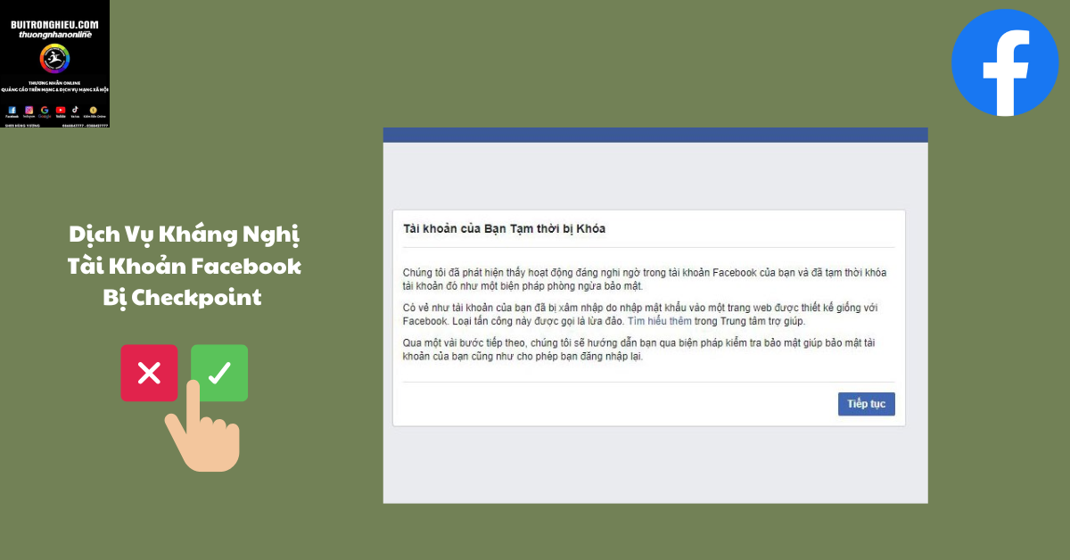 Dịch Vụ Kháng Nghị Tài Khoản Facebook Bị Checkpoint 956, 282, 827 - Bùi ...